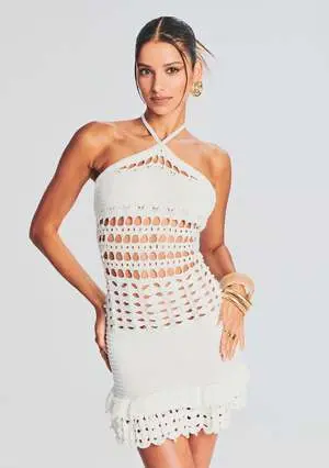Retrofete Eze Crochet Pearl Embellished Dress