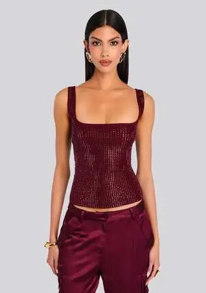 Retrofete Marzia Embellished Top - Port