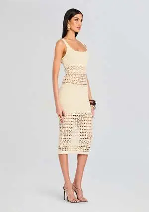 Retrofete Avril Knit Crochet Midi Dress
