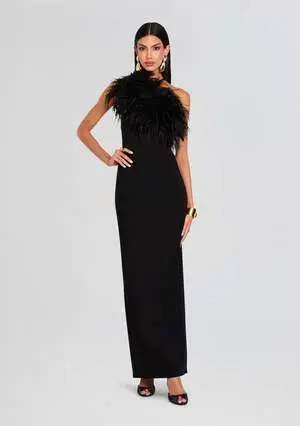 SANS FAFF Feather Gown - Black