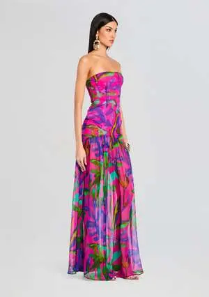 Retrofete Nicole Silk Chiffon Maxi Dress