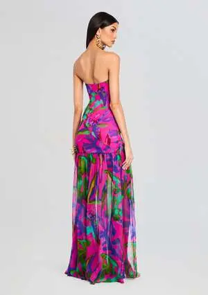Retrofete Nicole Silk Chiffon Maxi Dress