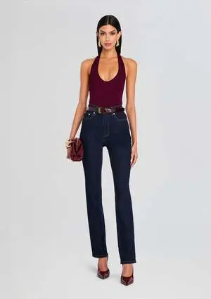 SANS FAFF Bamboo Halter Bodysuit - Bordeaux