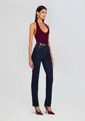 SANS FAFF Bamboo Halter Bodysuit - Bordeaux