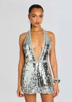 Retrofete Trelly Sequin Dress - Silver