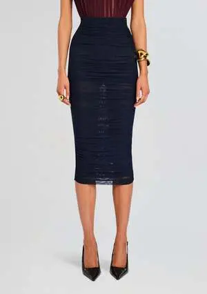 SEROYA Ada Midi Skirt - Sapphire