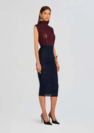 SEROYA Ada Midi Skirt - Sapphire