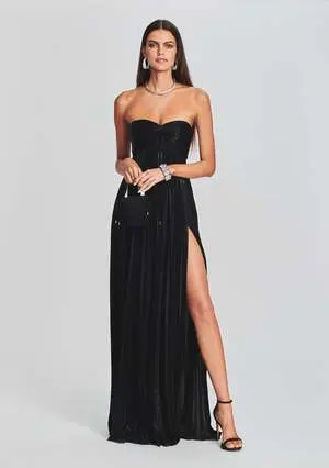 Retrofete Zoa Lamé Dress - Black