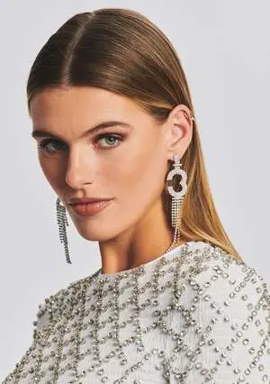 Retrofete Number Rhinestone Earring
