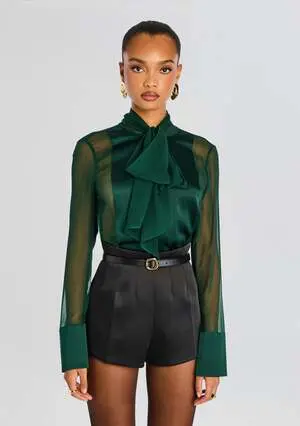 Retrofete Suri Silk Blouse - Pine