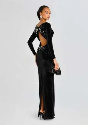 Retrofete Taegan Velvet Dress - Black