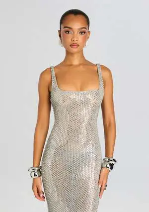 Retrofete Xiomara Sequin Dress - Grey