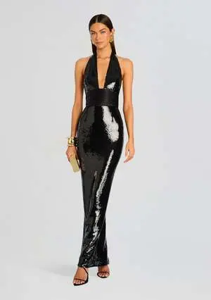 Retrofete Kelsie Sequin Gown - Black