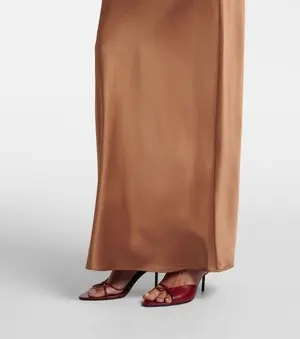 JOSEPH Isaak Silk Satin Maxi Skirt - Brown