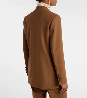 Etro Double-breasted Wool-blend Blazer - Brown