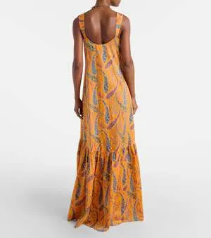 Etro Printed Cotton Cady Maxi Dress - Orange