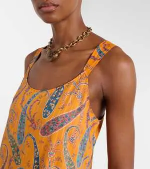 Etro Printed Cotton Cady Maxi Dress - Orange