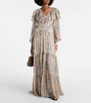 Etro Printed Silk Maxi Dress