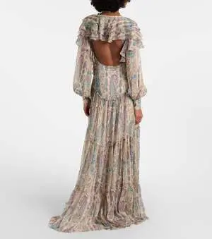 Etro Printed Silk Maxi Dress