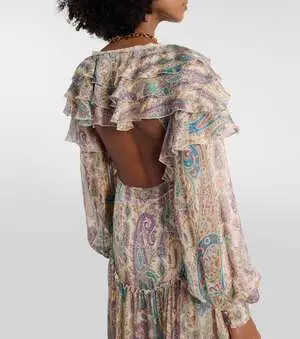 Etro Printed Silk Maxi Dress