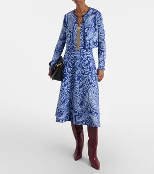 Etro Paisley Cropped Jacquard Cardigan