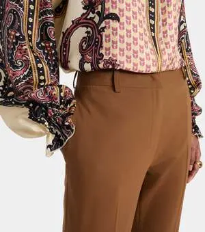 Etro Bootcut Wool-blend Trousers