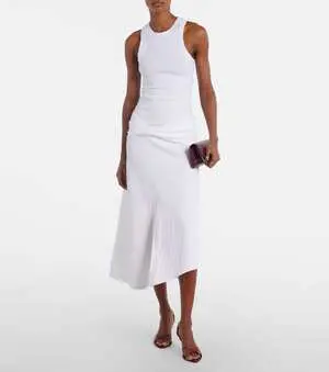 Victoria Beckham Ribbed Cotton-blend Tank Top - White