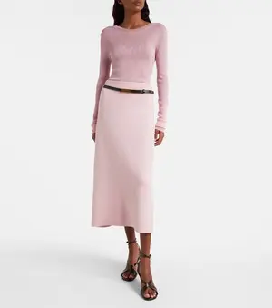 Khaite Mosi Knitted Silk Top - Pink