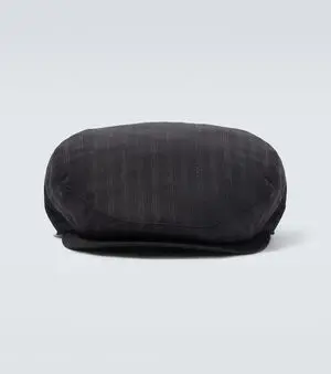 Dolce & Gabbana Striped Wool Newsboy Cap - Black