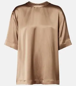 TOTEME Satin T-shirt - Brown