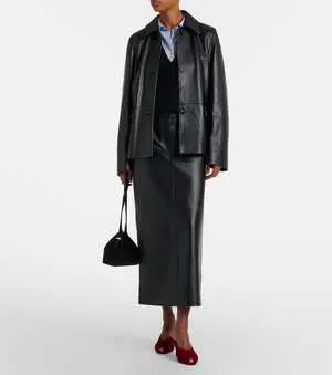 TOTEME Leather Midi Skirt