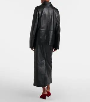 TOTEME Leather Midi Skirt