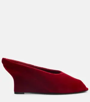 TOTEME Velvet Wedge Mules