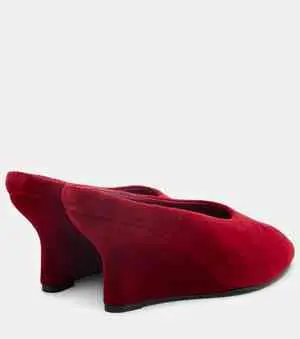 TOTEME Velvet Wedge Mules