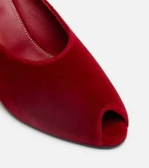 TOTEME Velvet Wedge Mules