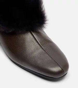 TOTEME Shearling-lined Leather Ankle Boots