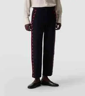 BODE Carroll Embroidered Wool Straight Pants