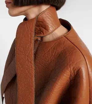 Prada Scarf-detail Lamb Leather Jacket