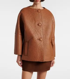 Prada Scarf-detail Lamb Leather Jacket