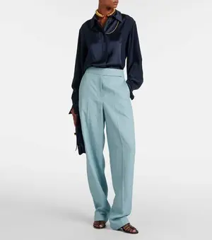 JOSEPH Silk Satin Shirt - Blue