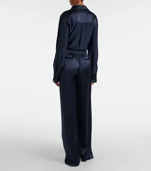 JOSEPH Silk Satin Wide-leg Pants