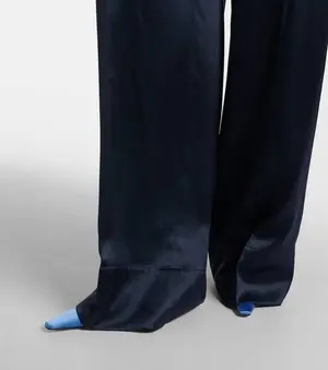 JOSEPH Silk Satin Wide-leg Pants