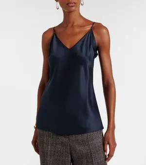 JOSEPH Clea Silk Satin Camisole - Blue