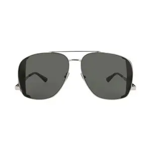 Saint Laurent Aviator-frame Metal Sunglasses - Silver