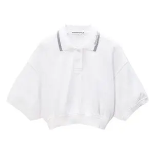 Alexander Wang Relaxed Cropped Cinched Polo - White