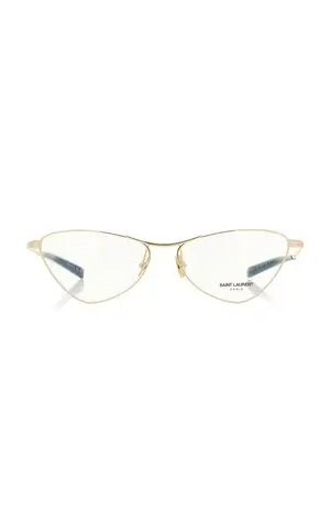 Saint Laurent Cat-Eye Metal Eyeglasses Gold