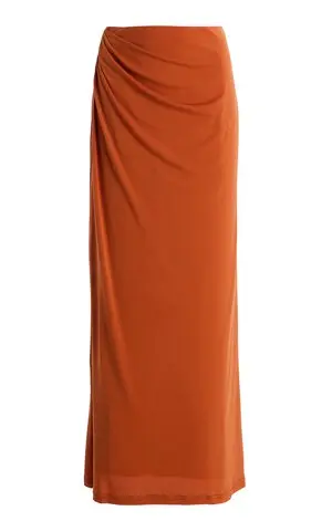 Significant Other Priya Draped Jersey Maxi Skirt - Orange