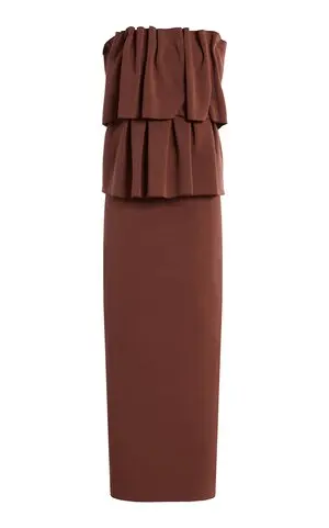 HOUSE OF DAGMAR Sleeveless Sculpted Midi Dress - Brown