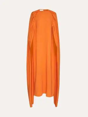 Oscar De La Renta Ruched Shoulder Georgette Caftan