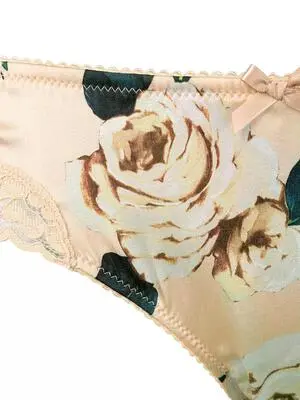 Dolce & Gabbana Floral-print Side-lace Briefs